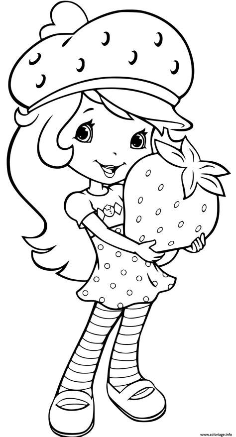 Coloriage Charlotte Aux Fraises Avec Une Delicieuse Fraise Rouge