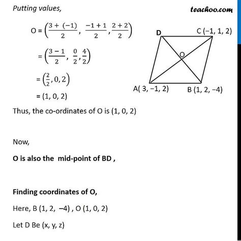 misc 1 three vertices of parallelogram abcd are miscellaneous