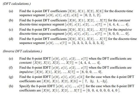 solved dft calculations a find the 4 point dft