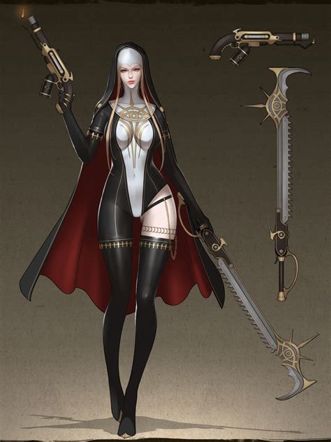 Artstation Flame Inquisitor Sade Jheng Warrior Woman Fantasy