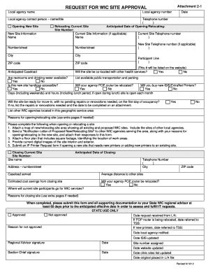 Fillable Online Cdph Ca Request For WIC Site Approval Form Pdf Fax