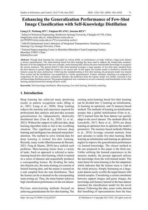 Pdf Enhancing The Generalization Performance Of Few Shot Image