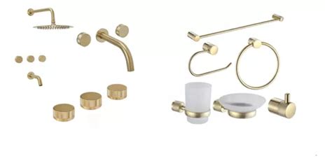 Griferia Peirano Fabric Gold Lav Pared Bidet Ducha Accesorio