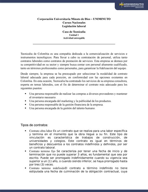 Actividad Legislaci N Laboral Corporaci N Universitaria Minuto De