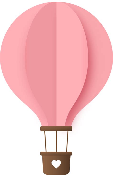 balão de ar quente de papel rosa corte de papel de balão de ar quente