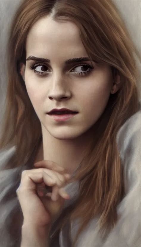 A Realistic Oil Painting Of Emma Watson Overcast Stable Diffusion