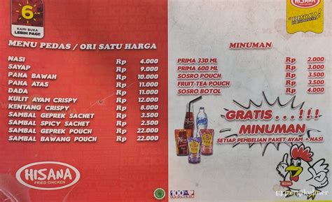 Selalu Diperbarui Menu Hisana Fried Chicken Sukomanunggal Surabaya
