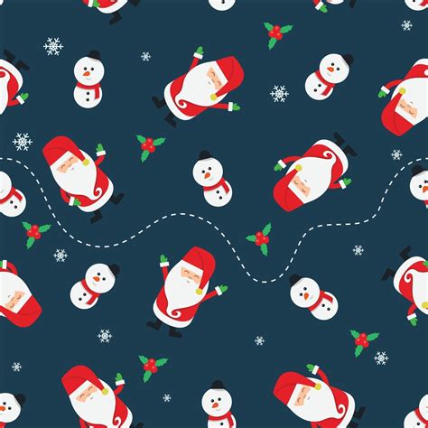 Santa Claus Seamless Pattern For Wrapping Paper Textile Or Wallpaper