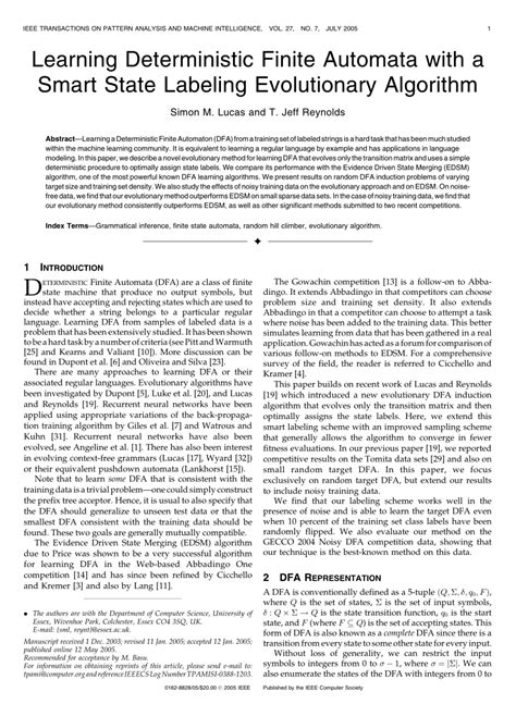 pdf learning deterministic finite automata with a smart state labeling evolutionary algorithm
