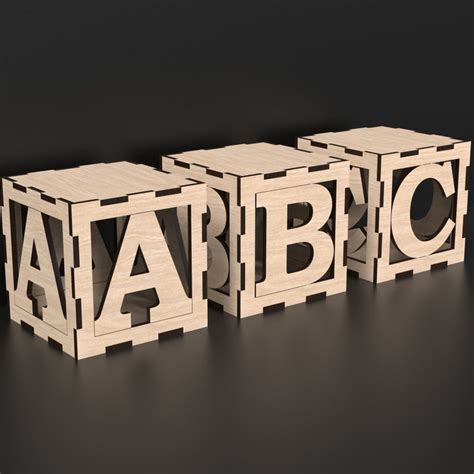 3D Alphabet Box A Z Laser Cut Files Alphabet Letter Box Svg Etsy UK