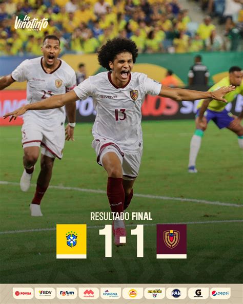 Resultado partido de la Vinotinto Venezuela empató por 1 a 1 ante