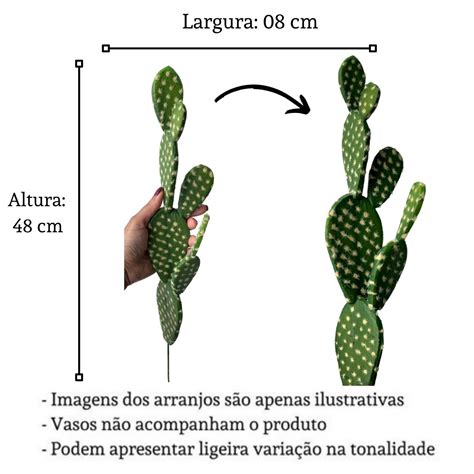 Planta Artificial Cacto Palma Brava Decora Flores Artificiais DE6721