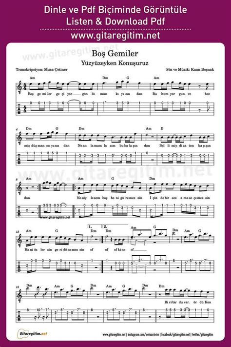 Yad Eller Gitar Nota Tab Artofit