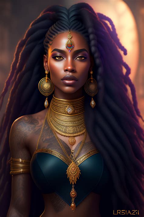 Lexica Stunningly Beautiful Black Woman Dreadlocks Rapunzel Long
