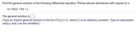 solved find the general solution of the following