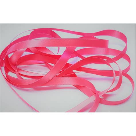 Ruban Satin Luxe Largeur 10 Mm Double Face Coloris Rose Bonbon Longueur