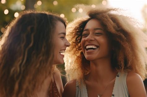 Premium Ai Image Two Girls Having A Good Time At Home