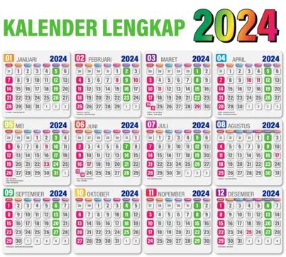 Calendário Completo De Feriados De 2024 Vetor PNG Calendário