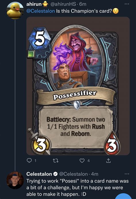 Ben Hearthstone On Twitter Posesis Championship Card Hearthstone