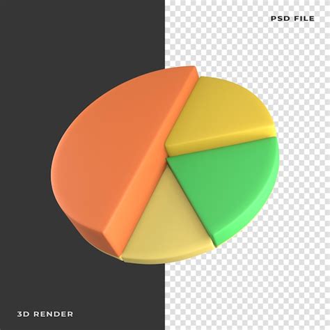 Premium Psd D Pie Chart Rendered On Transparent Background