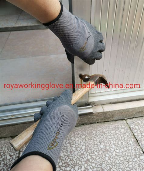 Latex Crinkle 3 4 Coated Safety Work Gloves Protect Hand Safety Working