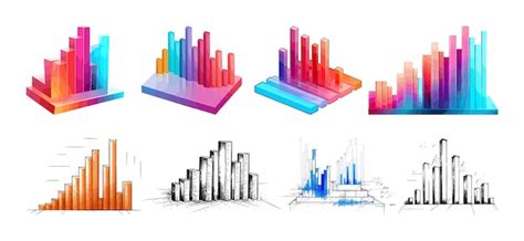 Premium Vector Graph Bar Chart Icons Set Vector