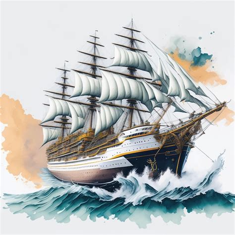 Premium Vector Pirate Ship Sailboat Retro Sketch Hand Drawn Engraving