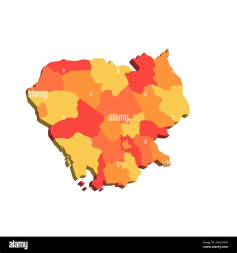 Cambodia Political Map Of Administrative Divisions Provinces And