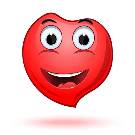 Emoji corazón rojo diversión risas icono de dibujos animados corazón
