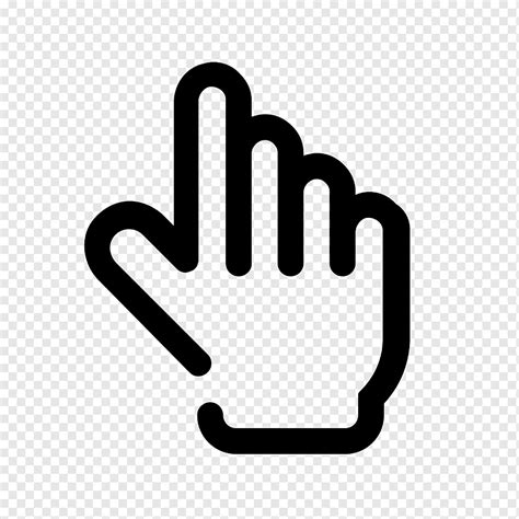 Finger Pressing Button Clipart Black