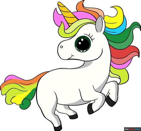 How To Draw A Cute Cartoon Unicorn Step By Step