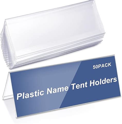 Amazon 50 Pieces Clear Plastic Name Tent Holders 11 X 4 25