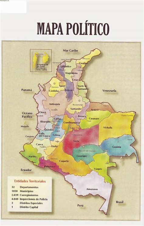 Mapa político de Colombia rompecabezas en línea