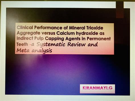 pdf clinical performance of mineral trioxide aggregate versus calcium hydroxide as indirect