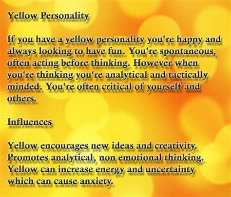 Yellow Personality Effects Color Meanings Color Personality Color