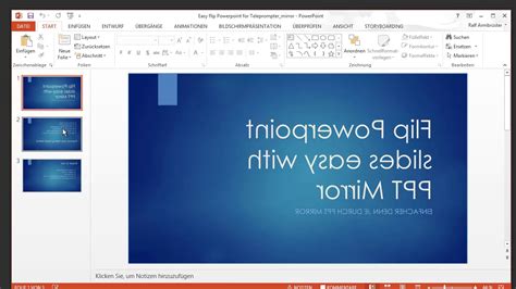 How To Flip Mirror A Powerpoint Presentation For Using It In A