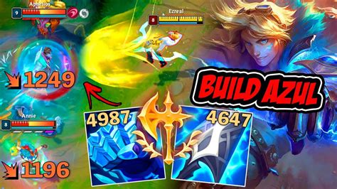 FIZ EZREAL NOVA BUILD AZUL E FICOU ROUBADO DEMAIS LEAGUE OF