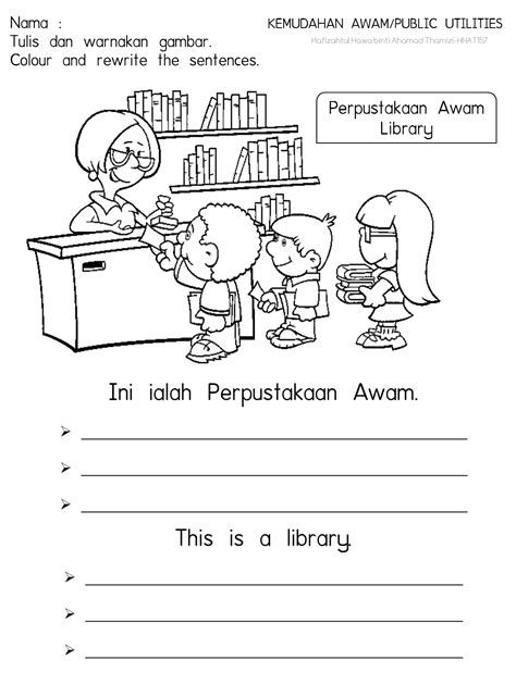 Lembaran Kerja Institusi Dan Kemudahan Awam Prasekolah Lembaran Kerja