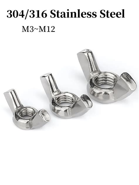 304 316 Stainless Steel Butterfly Wing Nuts M3 M4 M5 M6 M8 M10 M12 Wing