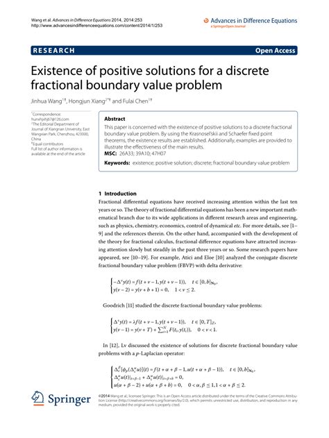 pdf existence of positive solutions for a discrete fractional boundary value problem