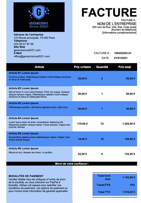 T L Chargez Plus De Mod Les De Factures Vierges Gratuits