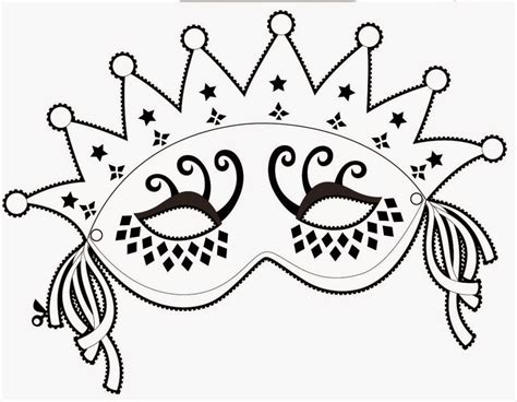 Máscara de carnaval para colorir Escola Educação