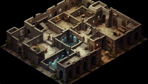 Premium Ai Image A Dungeons And Dragons Isometric Dungeon Map