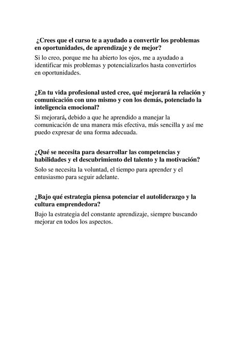 Foro Calificable Desarrollo Crees Que El Curso Te A Ayudado A
