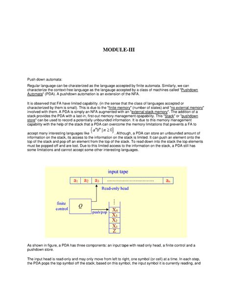 push down automata theory of computation push down automata regular language can be