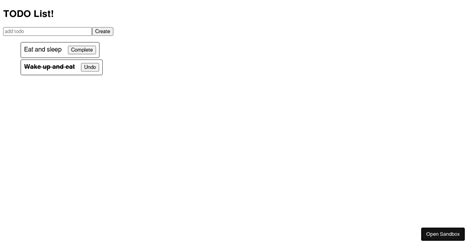Todo Only Reducer Codesandbox