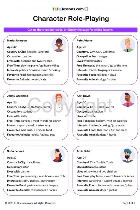 Esl Conversation Roleplay Cards Elt Materials Teach English Esl