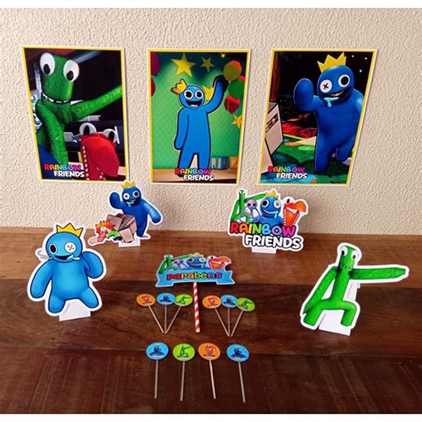 Kit Festa Só Um Bolinho Rainbow Friends Azul Babão Shopee Brasil