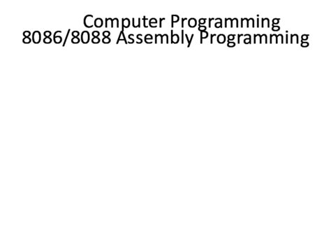 ppt introduction to assembly language programming yusuf shah