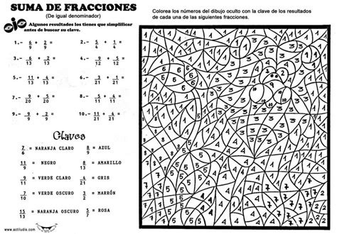 Colorear Suma De Fracciones COKITOS
